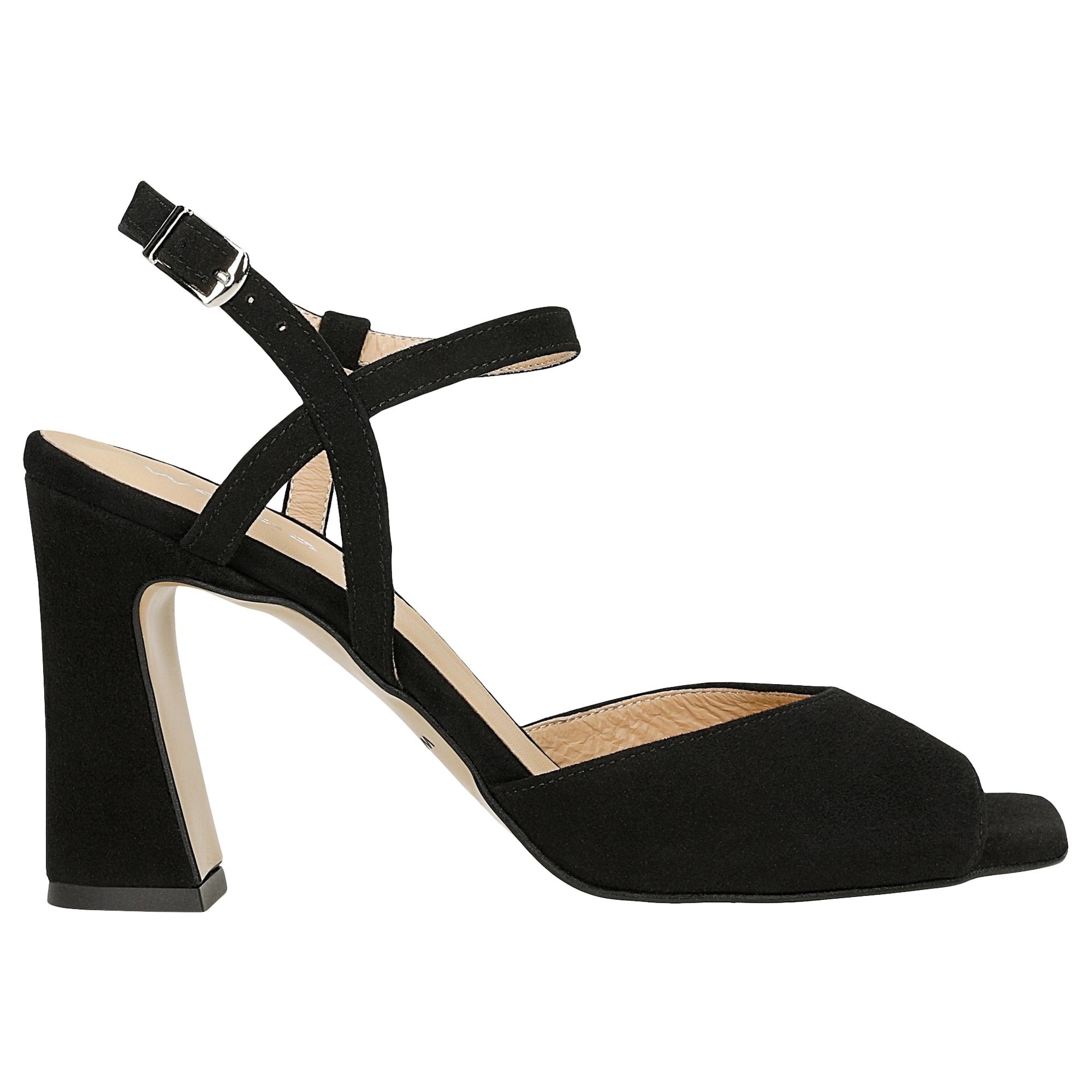 Czarne sandały damskie na wysokim słupku 76179-61 | Sklep online Wojas.pl